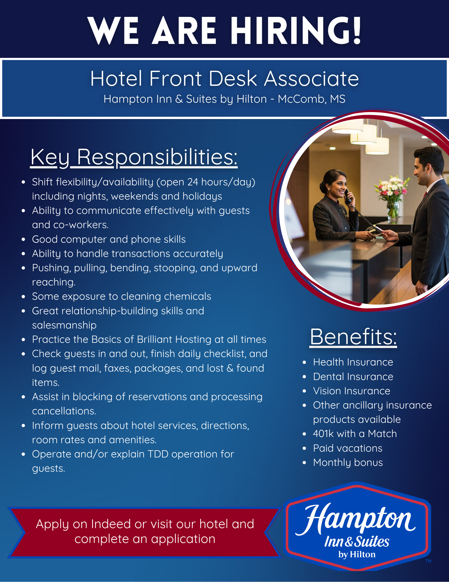 Hotel Front Desk Associate - Southwest Mississippi Community College ...